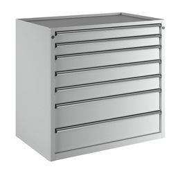 ANKE Schubladenschrank, BxT 1060 x 675 mm, Schubladentraglast 200 kg, 7 Schubladen, H&ouml;he 980 mm, Front lichtgrau