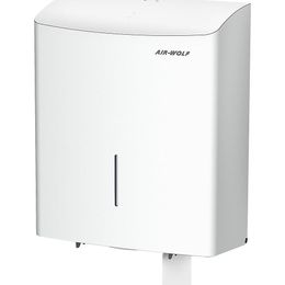 AIR-WOLF Duplex-Toilettenpapierspender, f&uuml;r 1 Gro&szlig;rolle oder 3 Haushaltsrollen, Edelstahl wei&szlig;