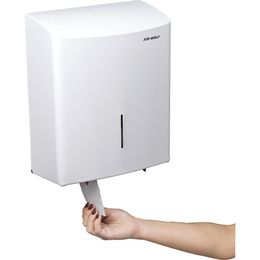 AIR-WOLF Duplex-Toilettenpapierspender, f&uuml;r 1 Gro&szlig;rolle oder 3 Haushaltsrollen, Edelstahl wei&szlig;
