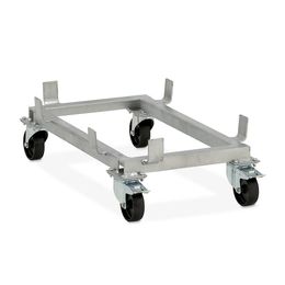 CEMO Fahrgestell f&uuml;r GfK-Rechteckbeh&auml;lter, Polypropylen-Rollen, schwarz, f&uuml;r LxB 872 x 571 mm, Rad-&Oslash; 100 mm
