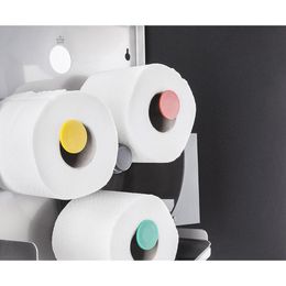 AIR-WOLF Duplex-Toilettenpapierspender, f&uuml;r 1 Gro&szlig;rolle oder 3 Haushaltsrollen, Edelstahl geb&uuml;rstet