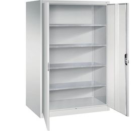 C+P Werkstatt-Fl&uuml;gelt&uuml;rschrank, HxBxT 1950 x 1200 x 800 mm, lichtgrau / lichtgrau