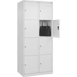 C+P 4er-Schlie&szlig;fachschrank Classic PLUS, 2 Abteile, verkehrswei&szlig;, B 800 mm, 8 F&auml;cher, mit Bodengleitern