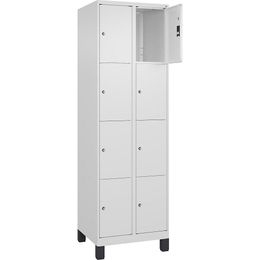 C+P 4er-Schlie&szlig;fachschrank Classic PLUS, 2 Abteile, verkehrswei&szlig;, B 600 mm, 8 F&auml;cher, mit F&uuml;&szlig;en
