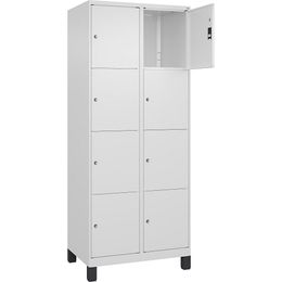 C+P 4er-Schlie&szlig;fachschrank Classic PLUS, 2 Abteile, verkehrswei&szlig;, B 800 mm, 8 F&auml;cher, mit F&uuml;&szlig;en
