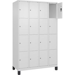 C+P 4er-Schlie&szlig;fachschrank Classic PLUS, 4 Abteile, verkehrswei&szlig;, B 1200 mm, 16 F&auml;cher, mit F&uuml;&szlig;en