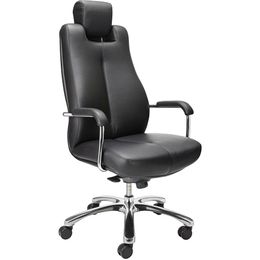 B&uuml;rostuhl 24h SONATA, mit Kopfst&uuml;tze, Kopfst&uuml;tze verstellbar, Leder kaiserkraft