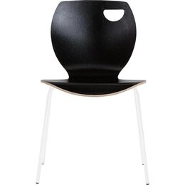 Schalenstuhl Laura, stapelbar, VE 4 Stk, schwarz/wei&szlig; kaiserkraft