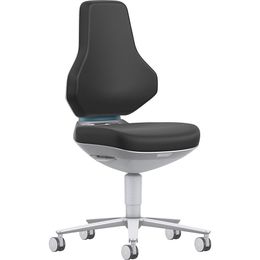 bimos Reinraum-Arbeitsdrehstuhl TEXON, mit Rollen, H&ouml;henverstellbereich 450 - 620 mm, Skintec, schwarz