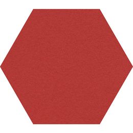 Chameleon Design-Pinnwand sechseckig, Kork, BxH 600 x 600 mm, rot