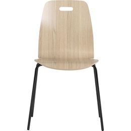 Schalenstuhl Alina, stapelbar, VE 4 Stk, Eiche/schwarz kaiserkraft