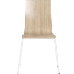Schalenstuhl Alma, stapelbar, VE 4 Stk, Eiche/wei&szlig; kaiserkraft