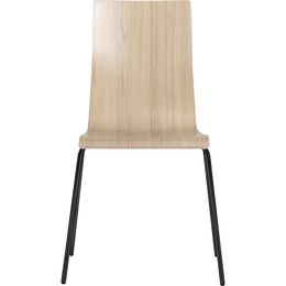 Schalenstuhl Alma, stapelbar, VE 4 Stk, Eiche/schwarz kaiserkraft