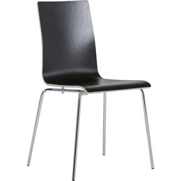 Schalenstuhl Alma, stapelbar, VE 4 Stk, schwarz/Chrom kaiserkraft
