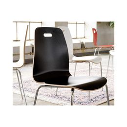 Schalenstuhl Alina, stapelbar, VE 4 Stk, schwarz/Chrom kaiserkraft