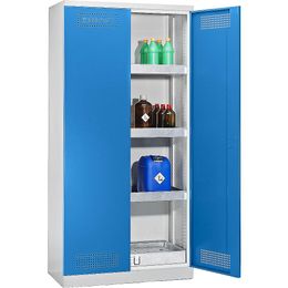eurokraft pro Umweltschrank, mit 1 Bodenauffangwanne und 3 Wannenb&ouml;den, Breite 950 mm