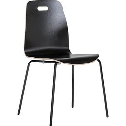 Schalenstuhl Alina, stapelbar, VE 4 Stk, schwarz/schwarz kaiserkraft