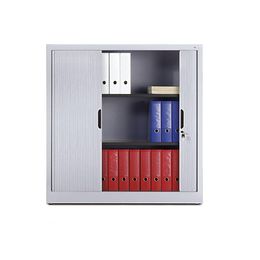 C+P Rollladenschrank mit Horizontal-Jalousie, HxBxT 1230 x 1200 x 420 mm, 2 Fachböden, 3 Ordnerhöhen, weißaluminium