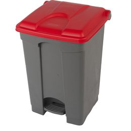 Probbax Treteimer, Volumen 45 l, BxHxT 410 x 600 x 400 mm, grau, Deckel rot