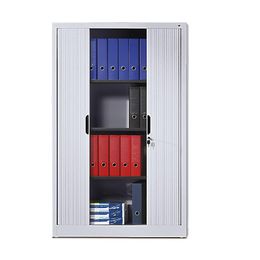 C+P Rollladenschrank mit Horizontal-Jalousie, HxBxT 1980 x 800 x 420 mm, 4 Fachböden, 5 Ordnerhöhen, weißaluminium