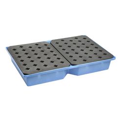 PE-Kleingebinde- und Palettenwanne, LxBxH 1200 x 800 x 185 mm, Auffangvolumen 100 l, mit PE-Gitterrost kaiserkraft