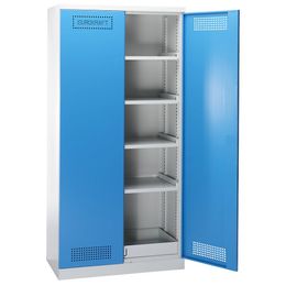 eurokraft pro Umweltschrank, Bodenauffangwanne, 4 Fachb&ouml;den lackiert, HxBxT 1950 x 950 x 500 mm