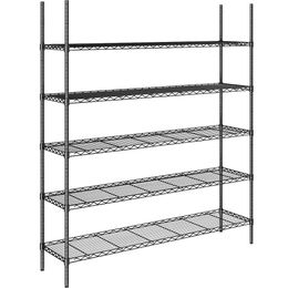 Stahldraht-Gitterregal, schwarz, Fachlast 100 kg, BxT 1520 x 460 mm, Grundregal, Höhe 1880 mm, 5 Fachböden kaiserkraft