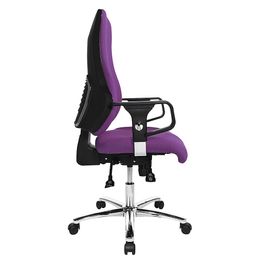 Topstar B&uuml;rostuhl, mit Armlehnen, R&uuml;ckenlehnenh&ouml;he 600 mm, Bezug lila