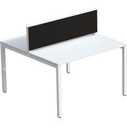 easyDesk Tischtrennwand f&uuml;r Teamschreibtische, Breite 1600 mm, Bezug schwarz