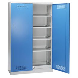 eurokraft pro Umweltschrank, Bodenauffangwanne, 4 Fachböden lackiert, HxBxT 1950 x 1200 x 500 mm