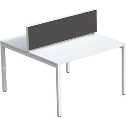 easyDesk Tischtrennwand f&uuml;r Teamschreibtische, Breite 1600 mm, Bezug anthrazit