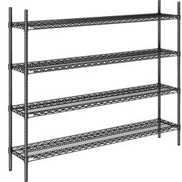 Stahldraht-Gitterregal, schwarz, Fachlast 250 kg, BxT 1520 x 360 mm, Grundregal, Höhe 1370 mm, 4 Fachböden kaiserkraft