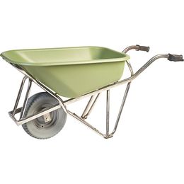 Matador Profi-Max Plus Schubkarre, aus Aluminium, 90 Liter, HDPE-Mulde gr&uuml;n, pannensichere, extrabreite Bereifung