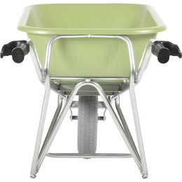 Matador Profi-Max Plus Schubkarre, aus Aluminium, 90 Liter, HDPE-Mulde gr&uuml;n, pannensichere, extrabreite Bereifung