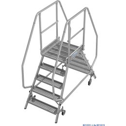 Krause Podestleiter mit R13-Rutschhemmung, mit beidseitigem Aufstieg, 2x5 Stufen inkl. Plattform