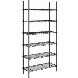 Stahldraht-Gitterregal, schwarz, Fachlast 100 kg, BxT 910 x 460 mm, Grundregal, Höhe 2180 mm, 6 Fachböden kaiserkraft
