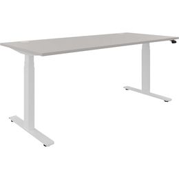 Schreibtisch BOTTOM-UP, elektrisch höhenverstellbar, gerade, BxT 1800 x 800 mm, lichtgrau/weiß kaiserkraft
