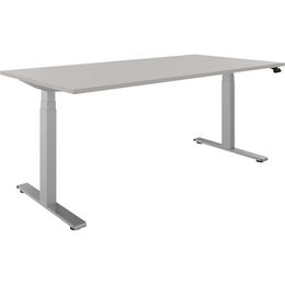 Schreibtisch BOTTOM-UP, elektrisch höhenverstellbar, gerade, BxT 1800 x 900 mm, lichtgrau/silber kaiserkraft