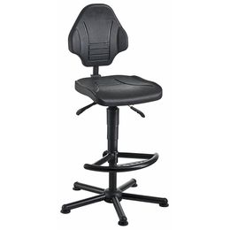 meychair Schwerlast-Arbeitsdrehstuhl, belastbar bis 250 kg, mit Bodengleitern und Fu&szlig;st&uuml;tze, H&ouml;henverstellbereich 590 - 840 mm