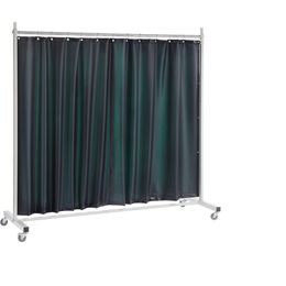 Schwei&szlig;er-Schutzwand, mobil, mit Planenvorhang, dunkelgr&uuml;n, BxH 2100 x 2100 mm, 1-teilig kaiserkraft