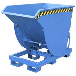 eurokraft pro Kippbeh&auml;lter, schmale Ausf&uuml;hrung, Volumen 1,0 m&sup3;, Traglast 3000 kg, blau RAL 5012