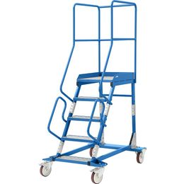 eurokraft pro Mobile Podestleiter, Alu-Stufeneinlagen, 5 Stufen