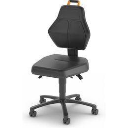 eurokraft pro Arbeitsdrehstuhl, schwarz, mit Rollen, PU-Schaumpolster