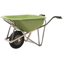 Matador Profi-Max Plus Schubkarre, aus Aluminium, 90 Liter, HDPE-Mulde gr&uuml;n, Luftreifen 4-lagig