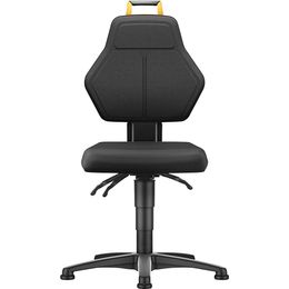eurokraft pro Arbeitsdrehstuhl, schwarz, mit Bodengleitern, Textilbezug