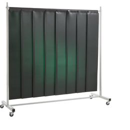 Schwei&szlig;er-Schutzwand, mobil, mit Lamellenvorhang, dunkelgr&uuml;n, BxH 2100 x 2100 mm, 1-teilig kaiserkraft