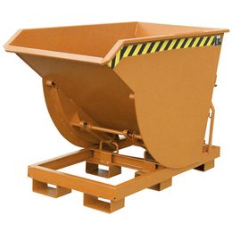 eurokraft pro Kippbeh&auml;lter, schmale Ausf&uuml;hrung, Volumen 0,75 m&sup3;, Traglast 3000 kg, orange RAL 2000