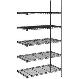 Stahldraht-Gitterregal, schwarz, Fachlast 100 kg, BxT 910 x 610 mm, Anbauregal, Höhe 1880 mm, 5 Fachböden kaiserkraft