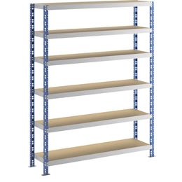 eurokraft basic Gro&szlig;fach-Steckregal, T 400 mm, mit Spanplattenb&ouml;den, Grundregal, HxB 1976 x 1550 mm