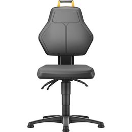 eurokraft pro Arbeitsdrehstuhl, schwarz, mit Bodengleitern, PU-Schaumpolster